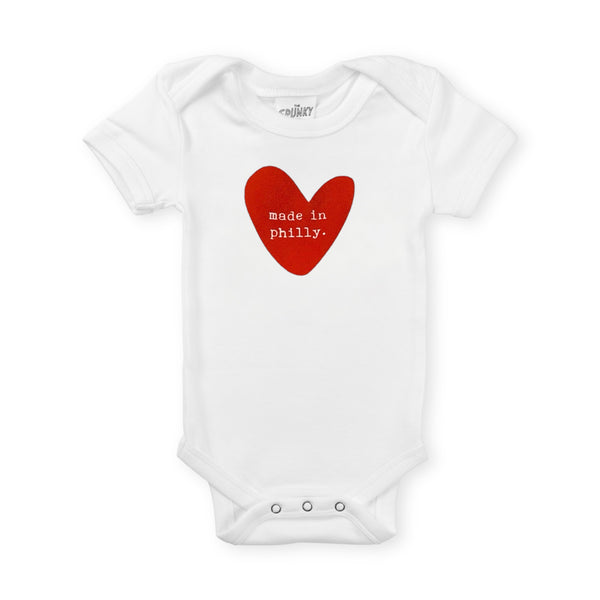 Made in Philly Heart Onesie – Born Yesterday