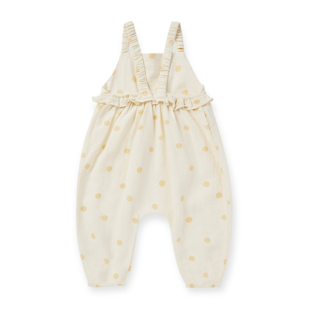 Rylee + Cru Kingsley Ruffle Jumpsuit ~ Yellow Polka Dot – Born Yesterday