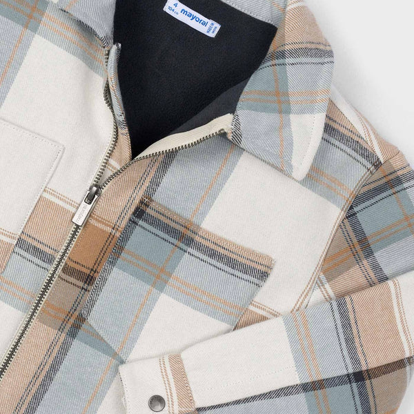 Mayoral Boys Fleece Lined Check Jacket ~ Caramel – Born Yesterday