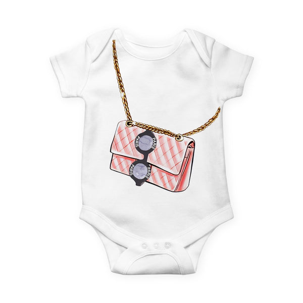 Toss Designs Paris Onesie ~ Pink Purse – Born Yesterday