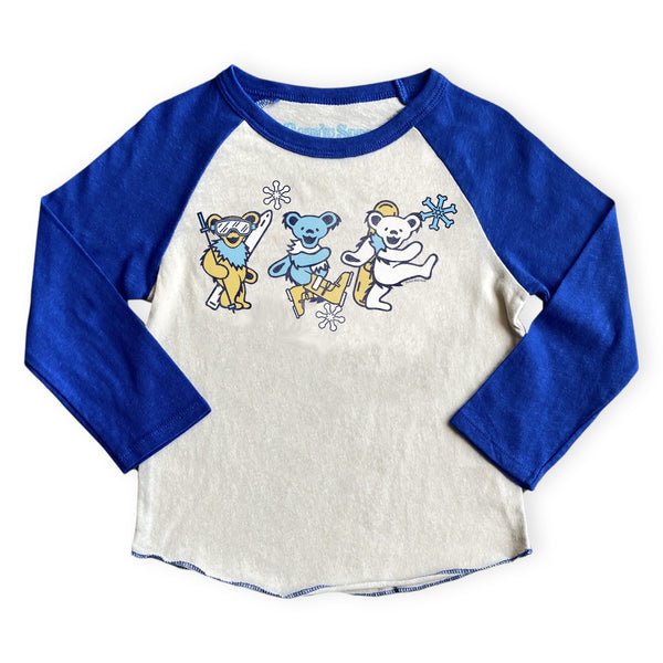 Rowdy Sprout Grateful Dead Snow Bears Raglan l/s Tee ~ Vintage White/R ...