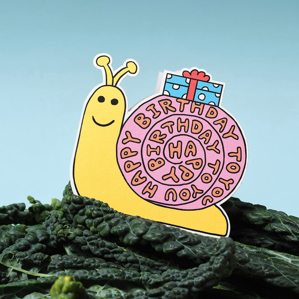 Wrap Birthday Snail Shaped Card – Born Yesterday