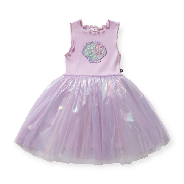 Petite Hailey Pearl Shell Tutu Dress ~ Purple – Born Yesterday