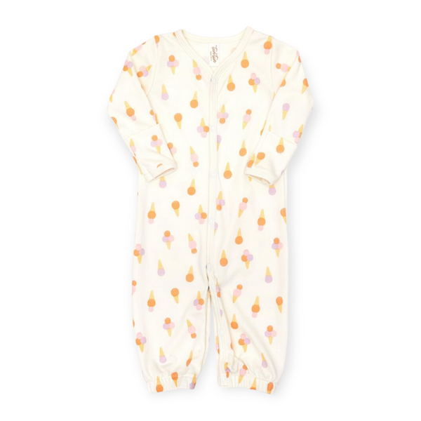Tun Tun Printed Convertible Gown ~ Pink Ice Cream/Natural – Born Yesterday
