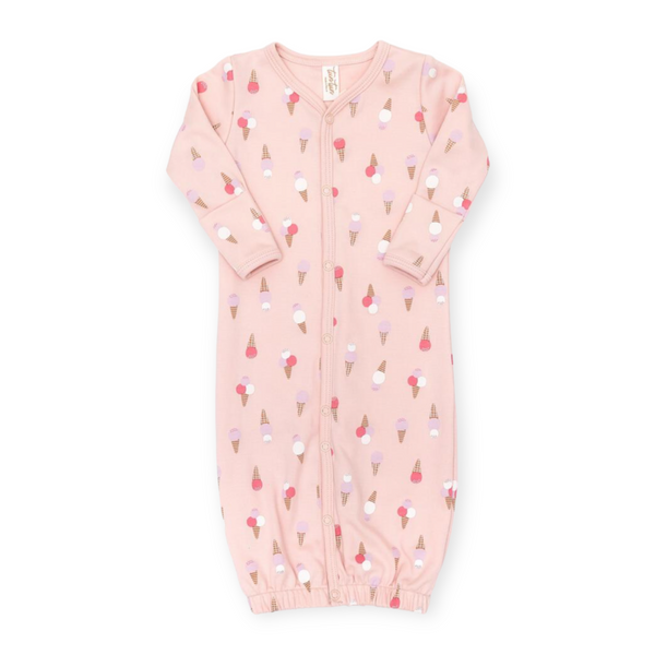 Tun Tun Printed Convertible Gown ~ Pink Ice Cream/Pink – Born Yesterday